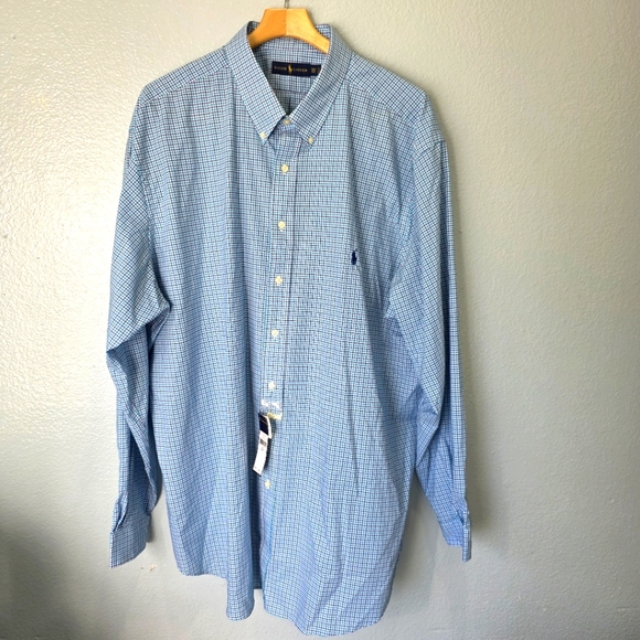 Ralph Lauren | Shirts | Ralph Lauren Mens 3xlt Blue Checkered Dress ...